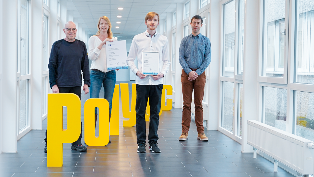 Im Interview: IHK-Kammerbester Mechatroniker-Azubi Lukas Müller und seine Ausbilder - Polytec GmbH